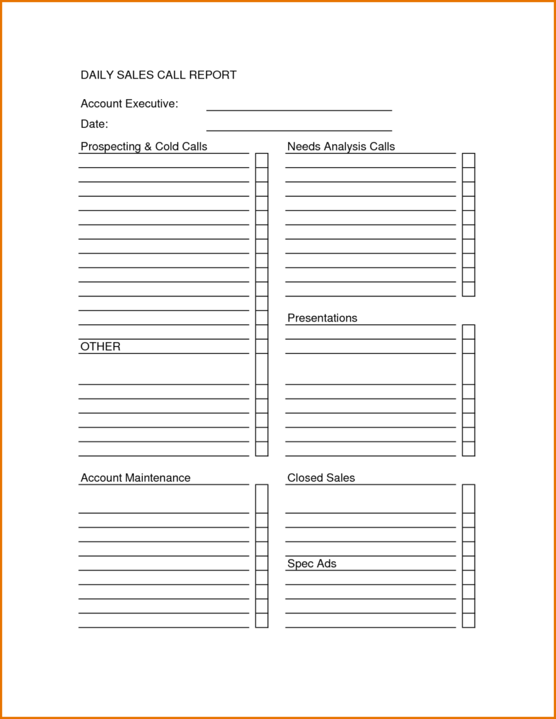 001 Sales Call Report Template Unusual Ideas Daily Excel for Daily ...