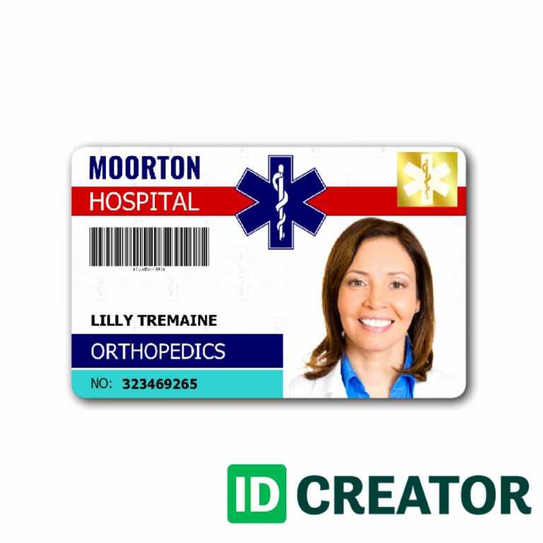 Doctor Id Card Medical Identity Badge Template in Doctor Id Card ...