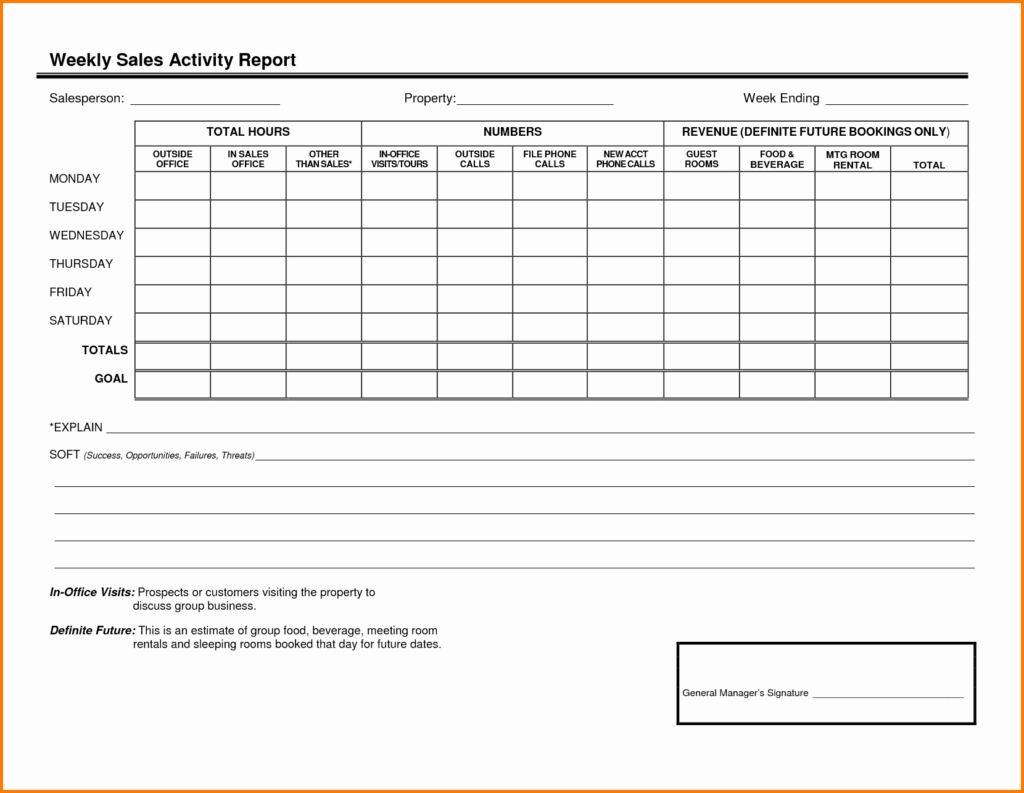 008 Sales Call Reporting Template Ideas Weekly Report For in Daily ...