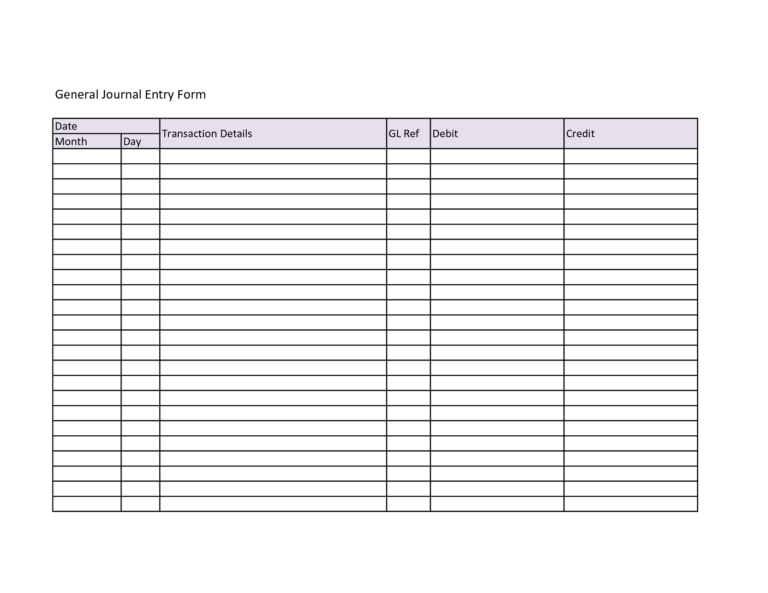 010 Template Ideas General Journal Entry Form 216567 for Double Entry ...