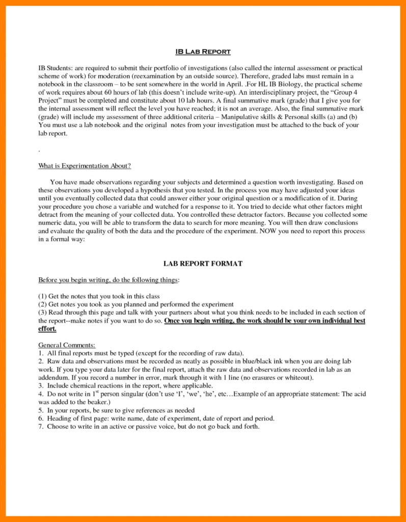 012 Biology Lab Report Example Examples Template Outstanding for Ib Lab ...