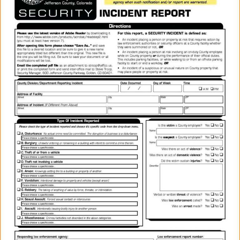 012 Security Incident Report Template Surprising Ideas inside Physical ...