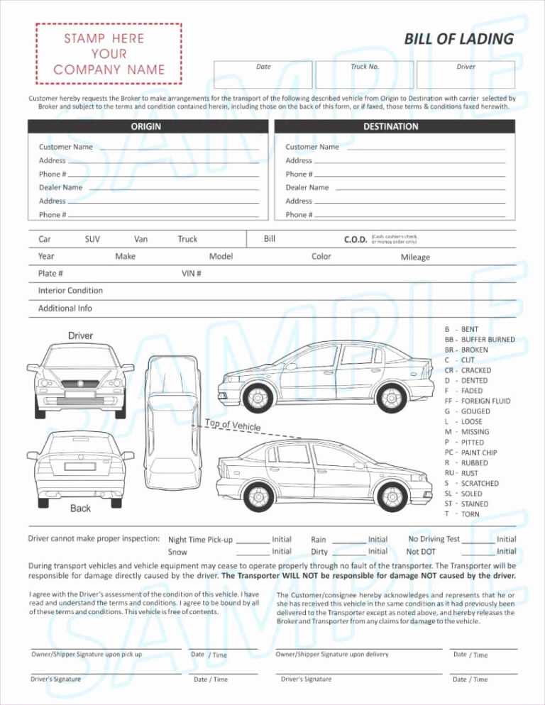 015 Sample Vehicle Condition Report Form Template Marvelous within ...