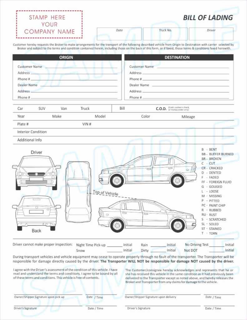 015 Sample Vehicle Condition Report Form Template Marvelous within ...