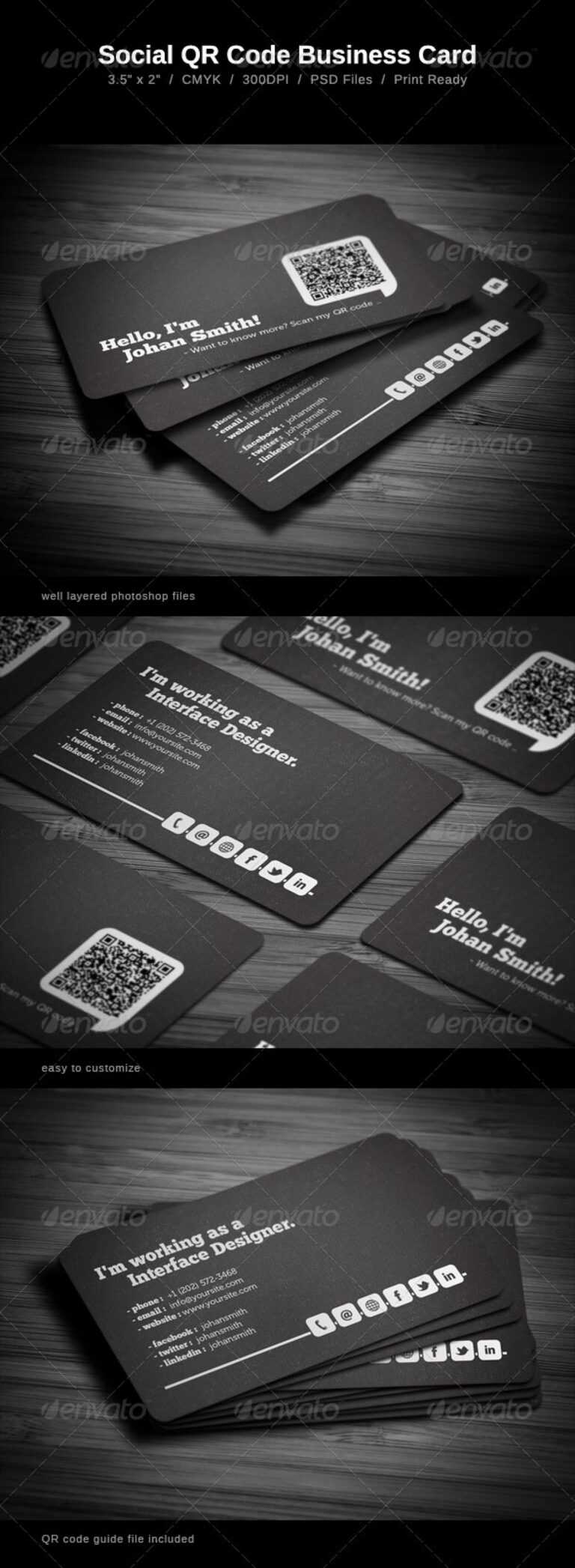 021 Social Qr Code Back Of Business Card Template Ideas Cool with Qr ...