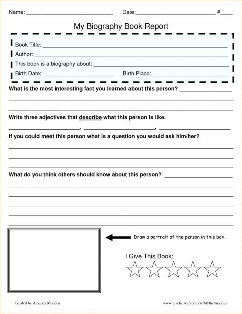 10+ Biography Book Report Template | 1Mundoreal for Biography Book ...
