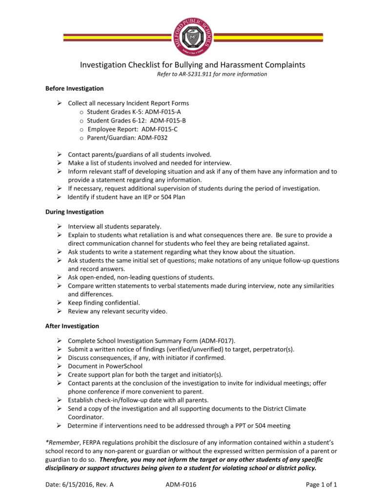 12+ Harassment Investigation Checklist Examples – Pdf for Sexual ...