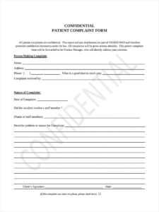 12 Patient Complaint Form Samples – Free Sample, Example inside Patient ...