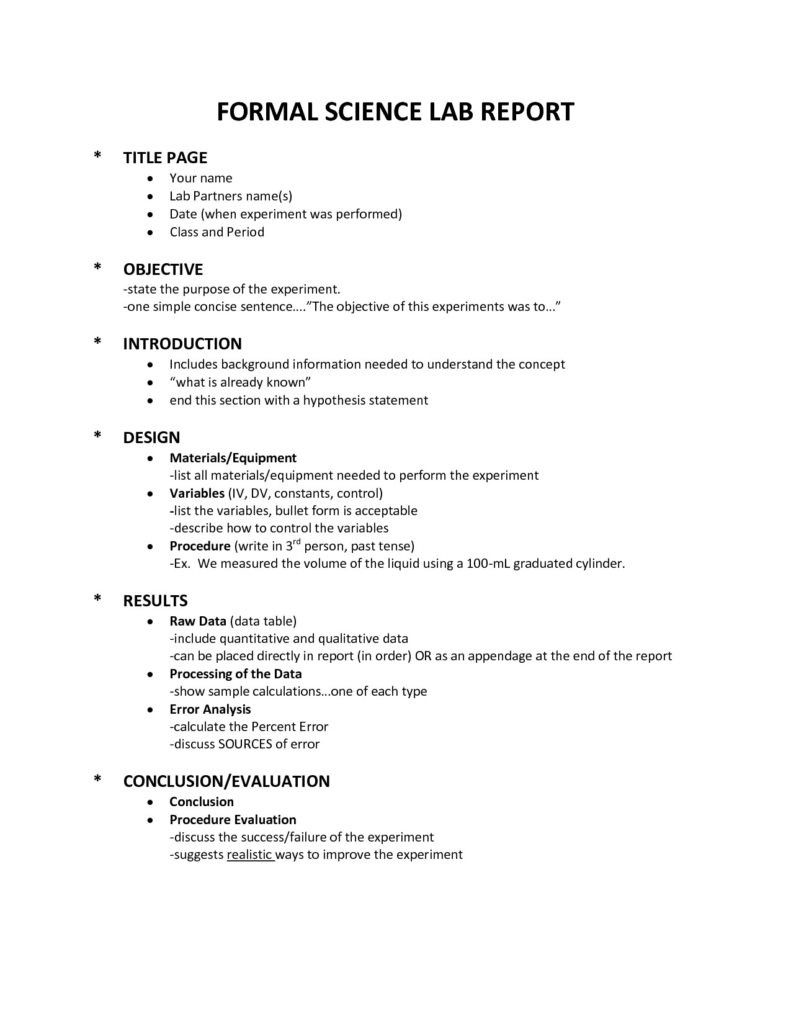 27 Excellent Science Lab Report Template – Sampletemplate.co inside ...
