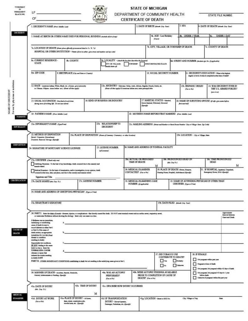 37 Blank Death Certificate Templates [100% Free] ᐅ Template Lab in Fake ...