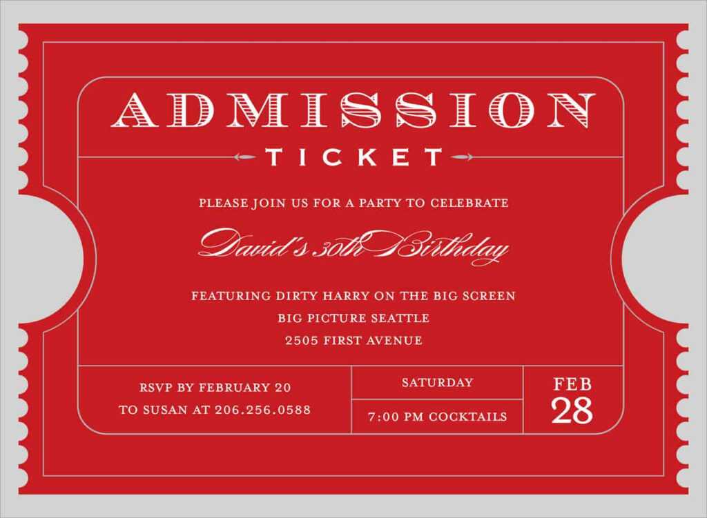 4 Free Admission Ticket Templates – Word – Excel – Pdf Formats in Blank ...