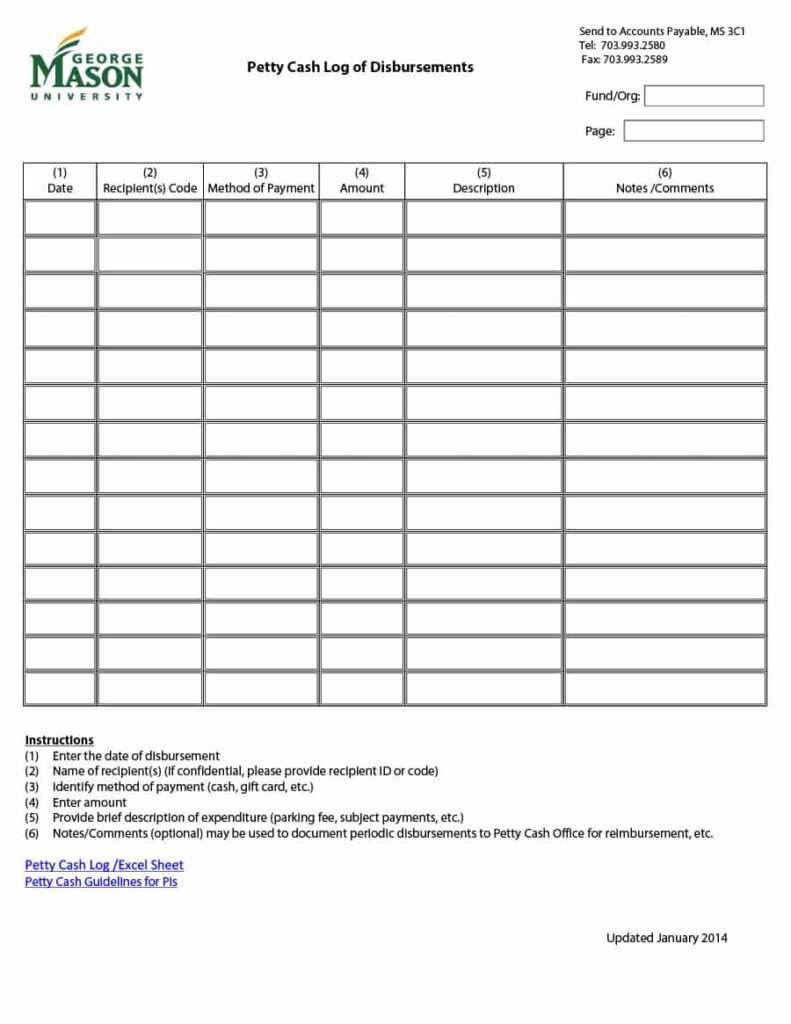 40 Petty Cash Log Templates & Forms [Excel, Pdf, Word] ᐅ with Gift ...