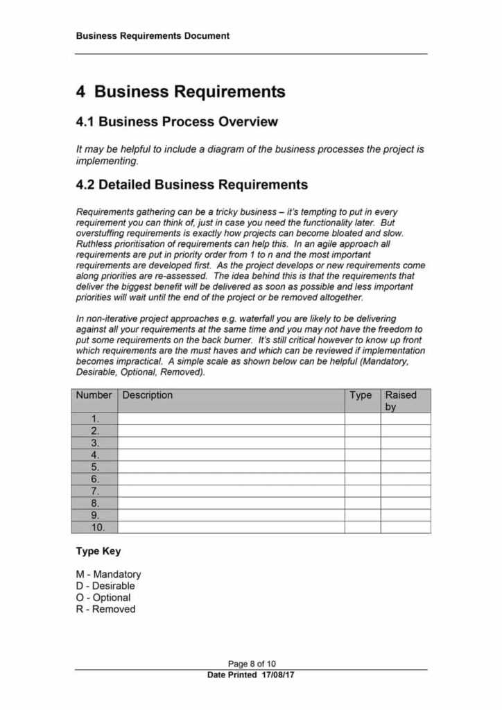 40+ Simple Business Requirements Document Templates ᐅ inside Report ...