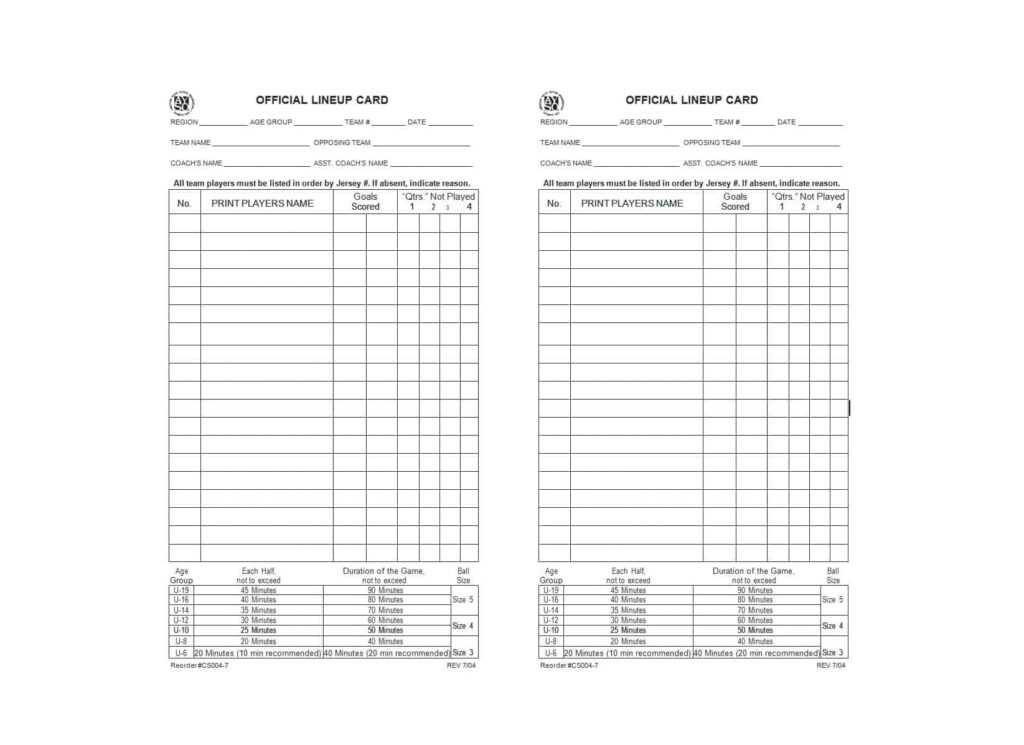 49 Printable Soccer Roster Templates (Soccer Lineup Sheets) ᐅ within ...