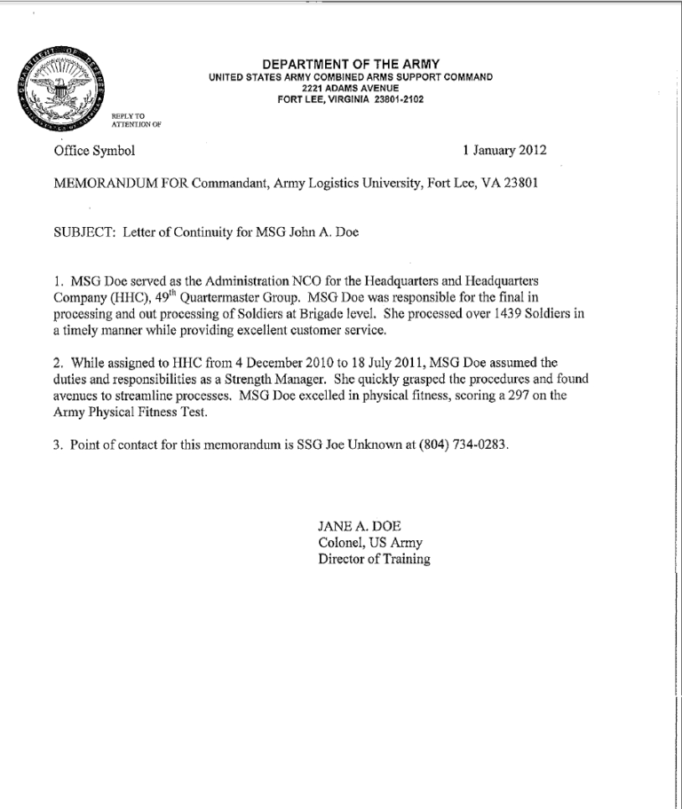 Army Memorandum Template Word – Atlantaauctionco.com
