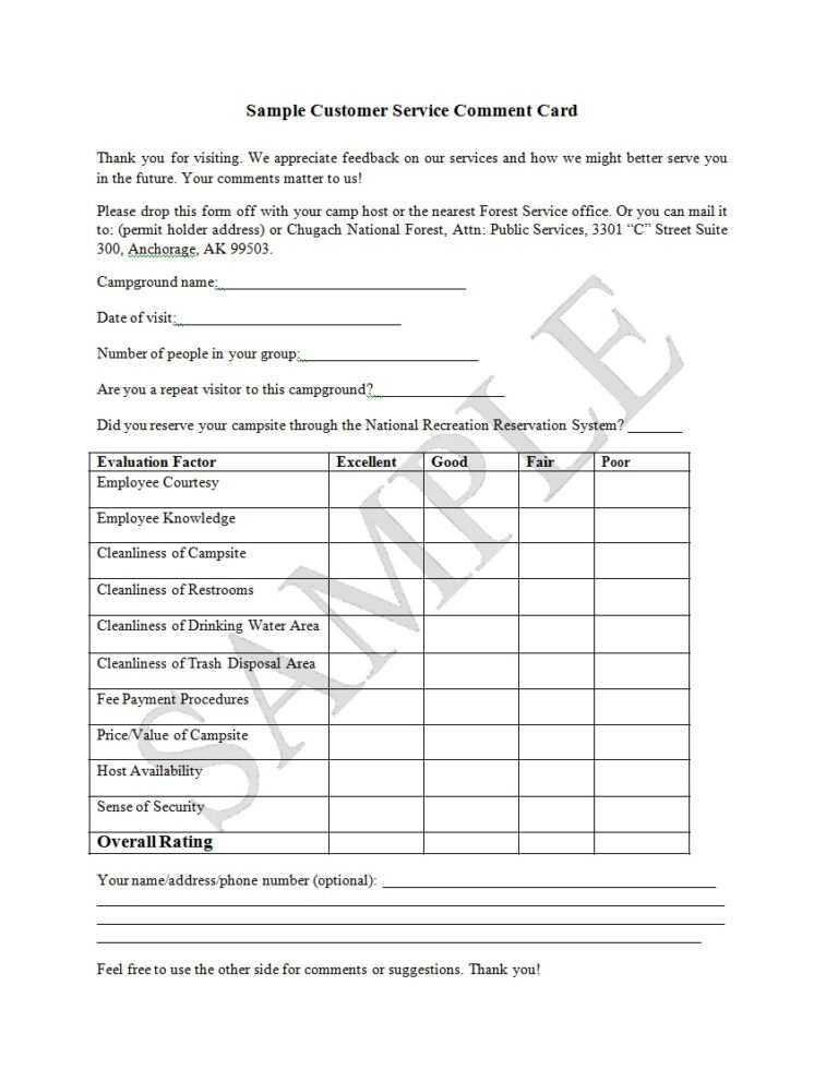 50 Printable Comment Card & Feedback Form Templates ᐅ pertaining to ...