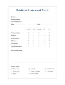 50 Printable Comment Card & Feedback Form Templates ᐅ pertaining to ...