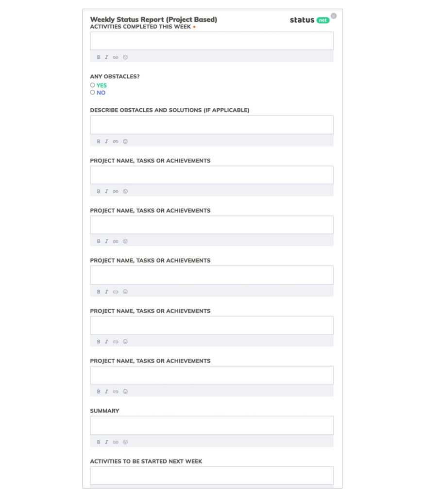 6 Awesome Weekly Status Report Templates | Free Download for Wrap Up ...