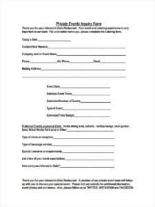 6+ Event Inquiry Form Samples – Free Sample, Example Format throughout ...