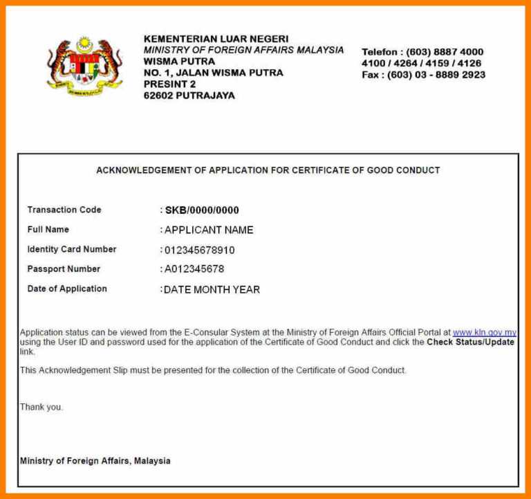 9+ Certificate Of Good Conduct Sample | Weekly Template within Good ...