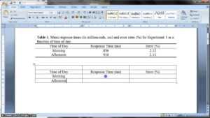 Apa Formatted Table In Ms Word 2010 within Apa Table Template Word ...