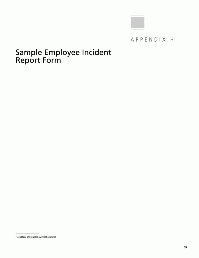 Appendix H – Sample Employee Incident Report Form | Airport in Hazard ...