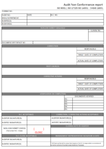 Audit Non Conformance Report Format| Excel | Pdf | Sample in Non ...