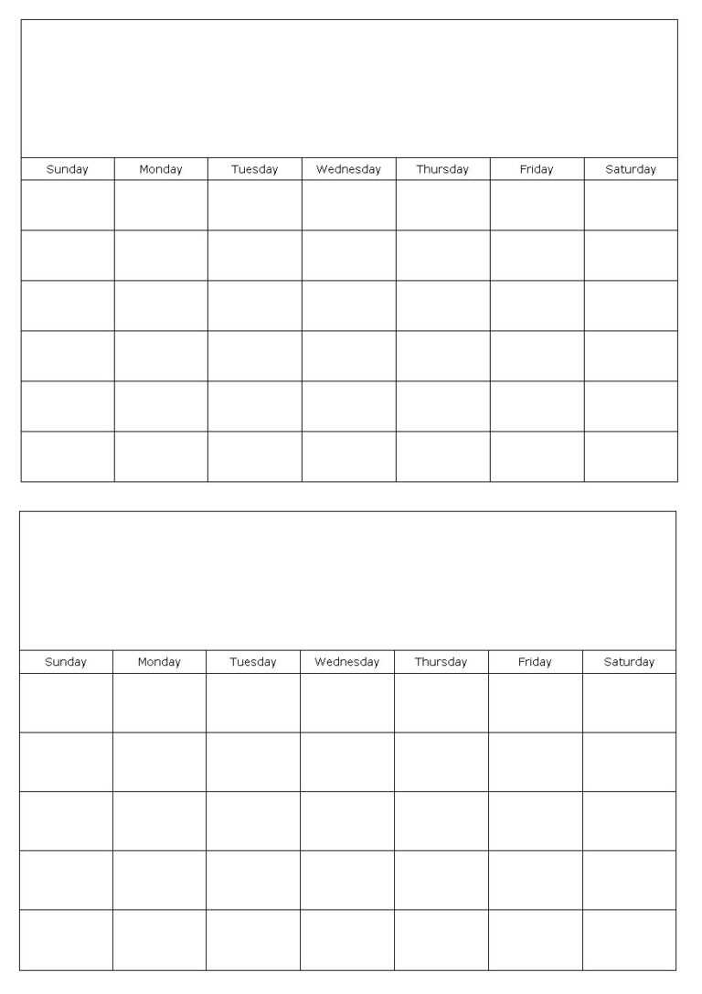 Blank Calendar Template Free Printable Blank Calendars for Month At A ...