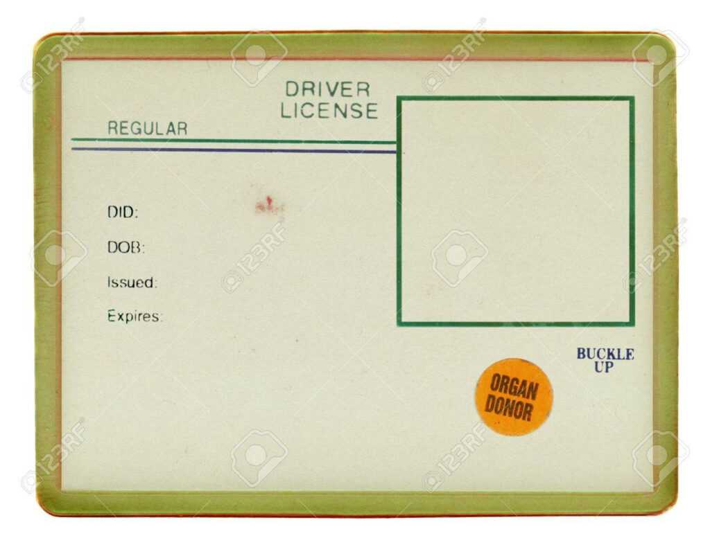 Blank Drivers License With Visible Old Paper Texture, Scratchs with ...