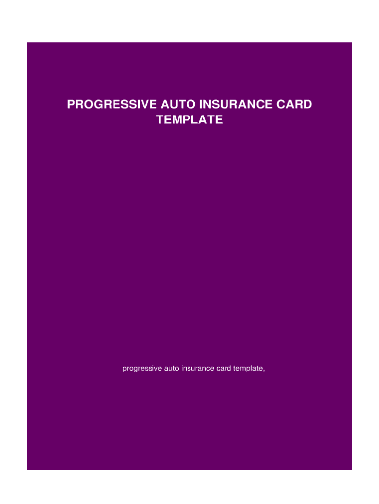 Blank Progressive Insurance Card – Fill Online, Printable Inside Auto ...