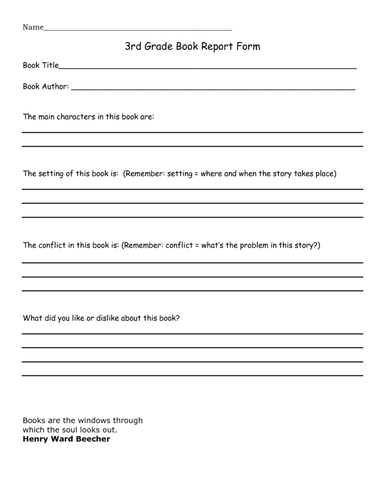 Book Report 3Rd Grade Template – Google Search | Home pertaining to ...