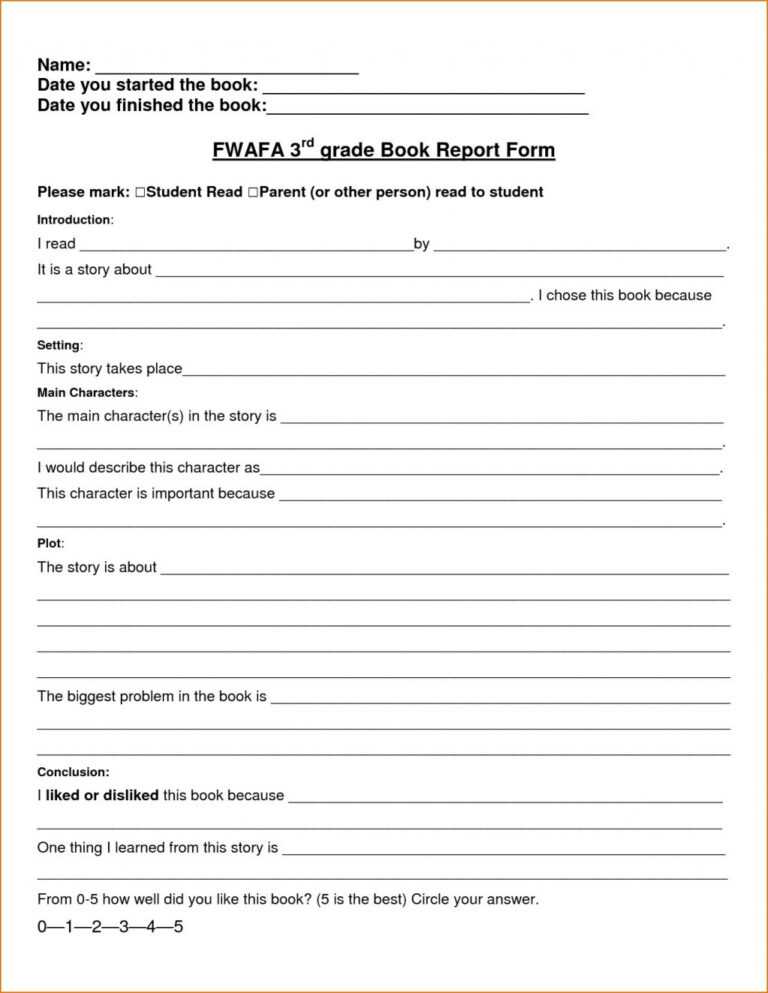 Book Report Template 4Th Grade Biography Free Printable inside 4Th ...