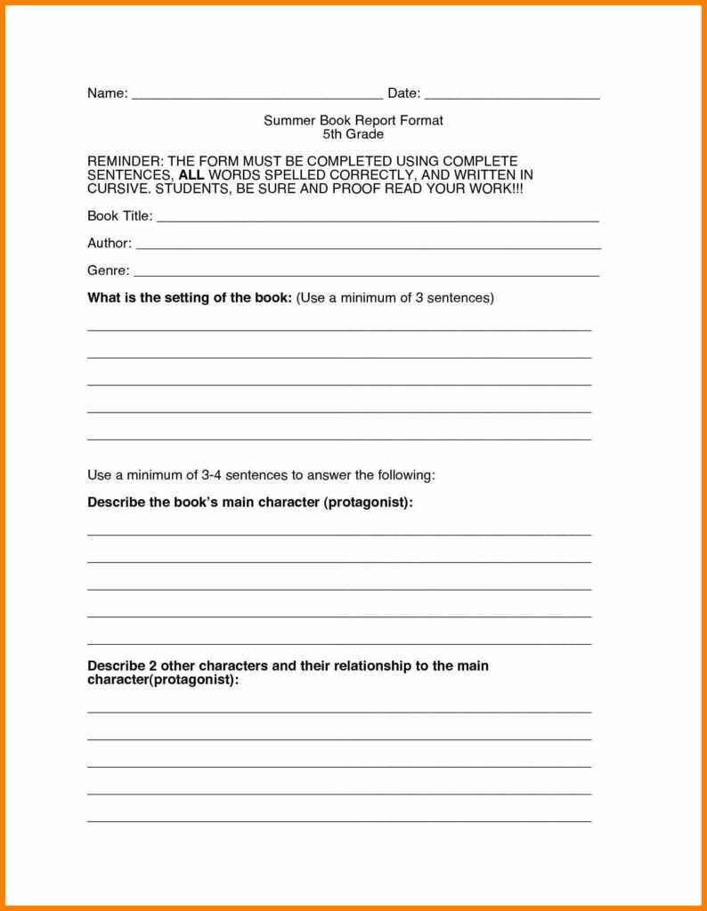 Book Report Template 4Th Grade Biography Free Printable with regard to ...
