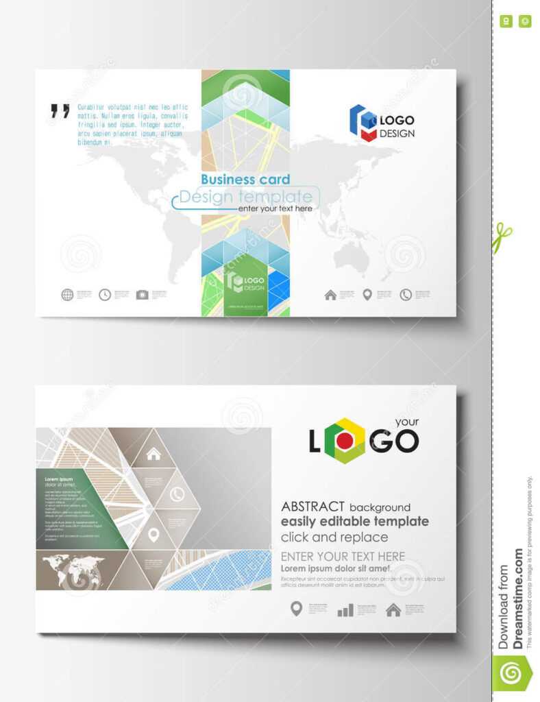 Business Card Templates. Easy Editable Layout. City Map With with Blank ...