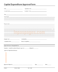 Capital Expenditure Approval Form Format within Capital Expenditure ...