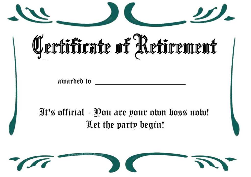 Certificates: Simple Sample Retirement Certificate Template for ...
