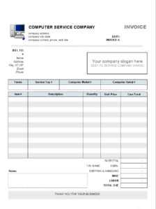 Computer Service Invoice Template Word Sample Document regarding ...
