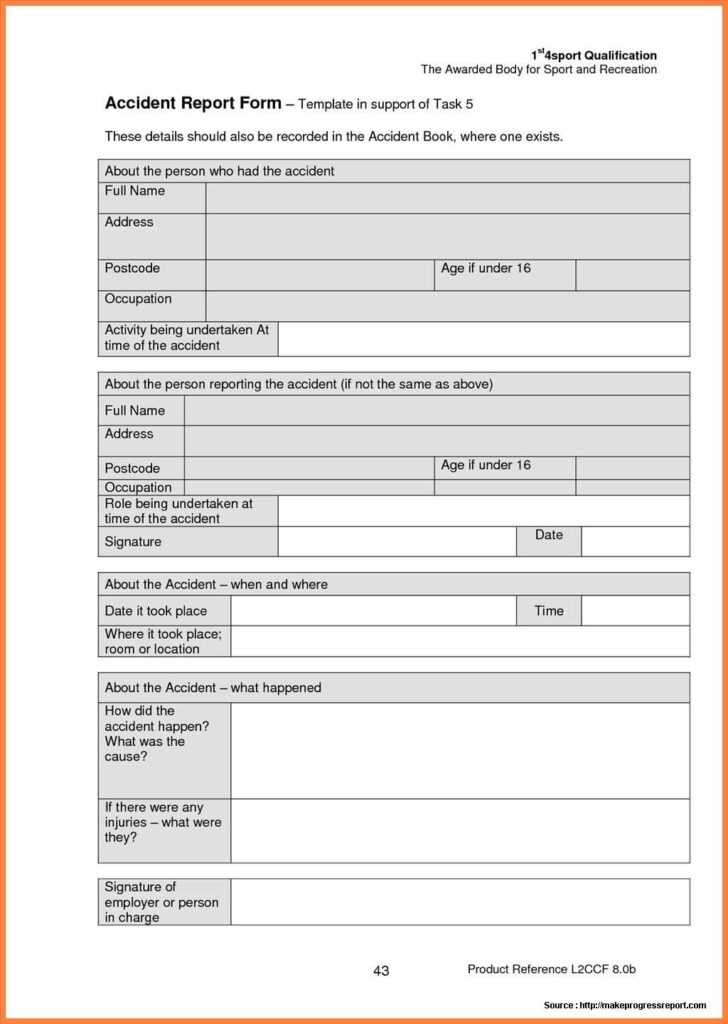 Construction Accident Report Form Sample | Work | Report intended for Incident Report Template ...