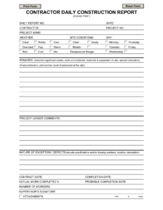 Construction Daily Report Template Ontractors Progress Excel in Superintendent Daily Report ...