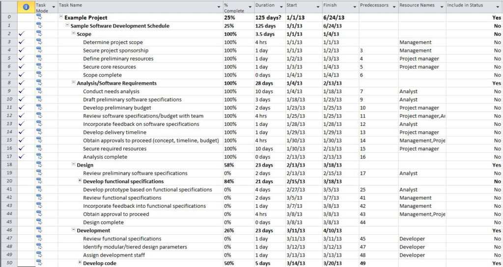 Create A One-Page Status Report With Microsoft Project 2010 with One ...