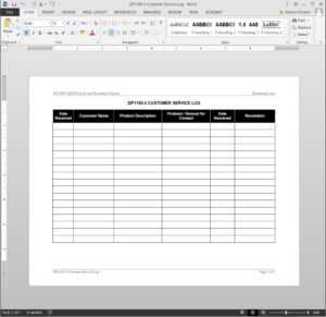 Customer Service Log Iso Template | Qp1190 3 For Customer Contact Report Template ...