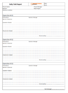 Daily Field Report Format intended for Field Report Template – Atlantaauctionco.com