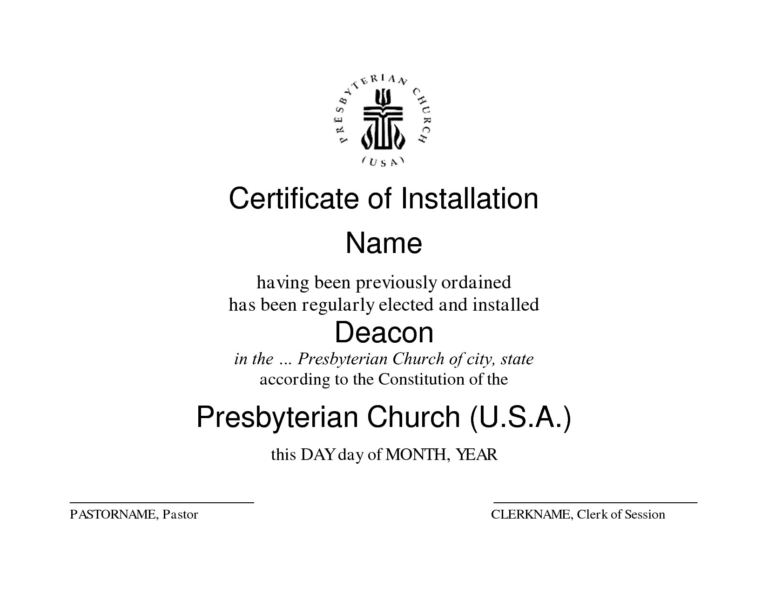 Deacon Ordination Certificate Template Modern Ordained pertaining to ...