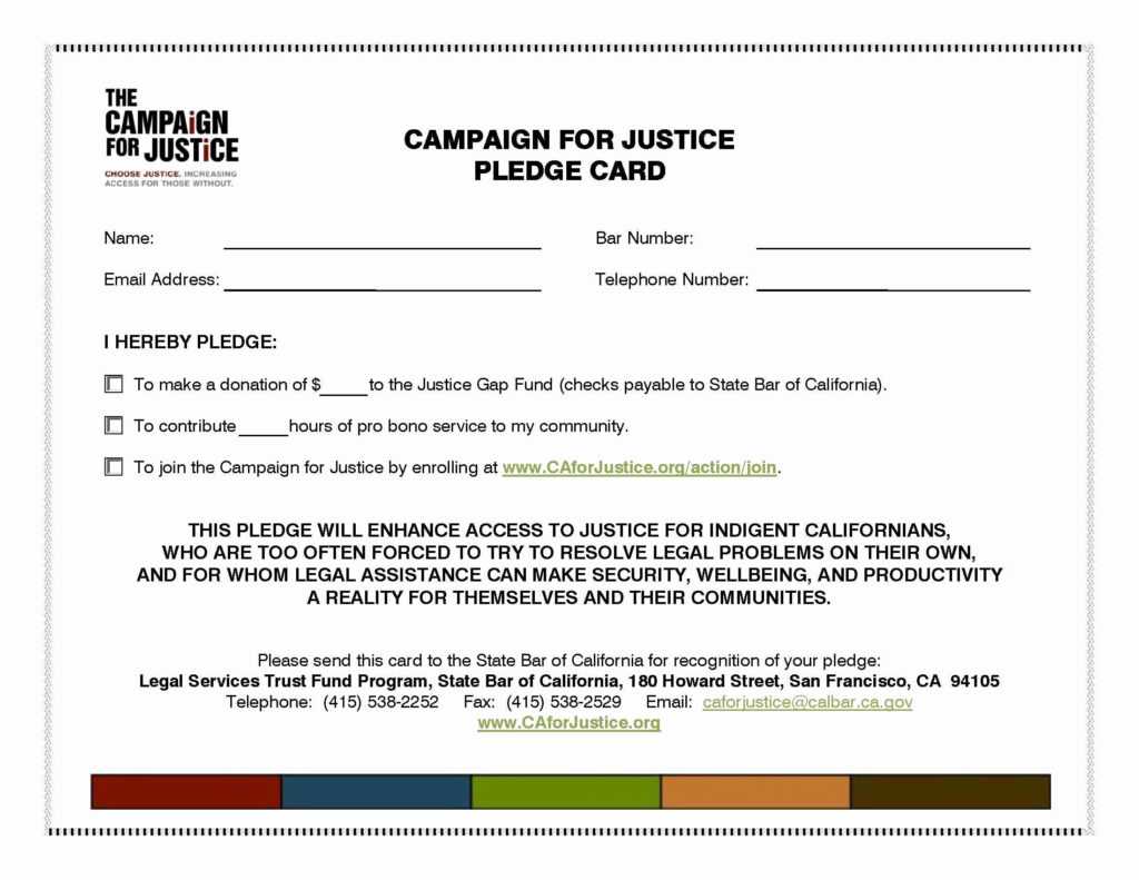 Donor Pledge Card Template | Template Modern Design For Donation Cards ...