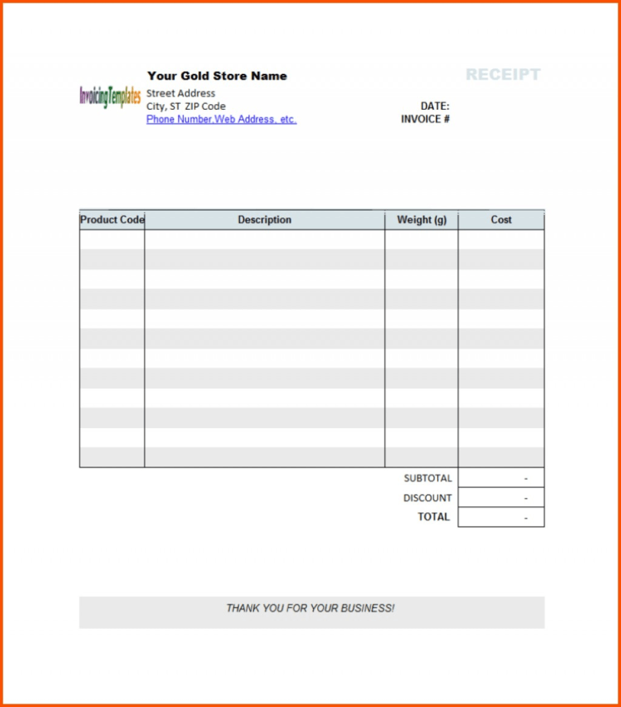 Editable Blank Invoice Template Free Printable Receipt within Free ...