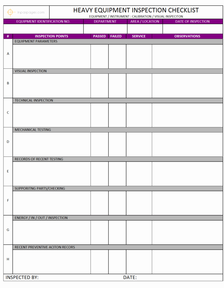 Equipment Maintenance Log regarding Machine Breakdown Report Template ...