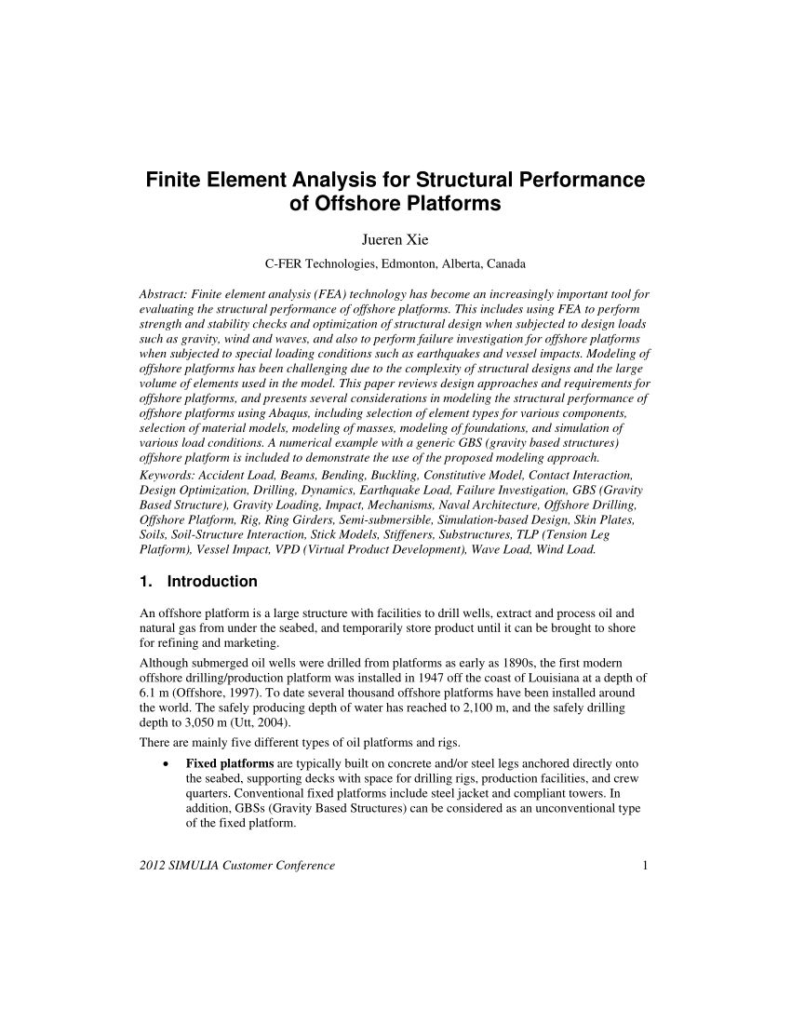 Finite Element Analysis Report Template | Glendale Community throughout ...