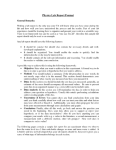 Formal Lab Report Example Writing Physics At High School in Physics Lab ...