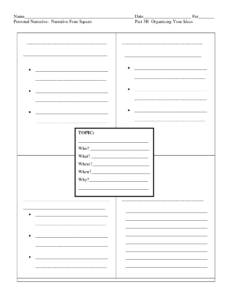 Four Square Writing Template Printable | Narrative Four for Blank Four ...
