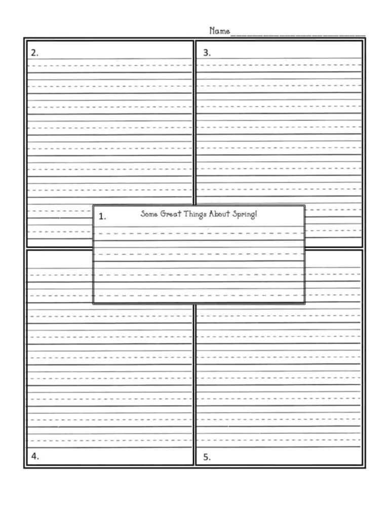 Four Square Writing Worksheet Square Template Printable throughout ...